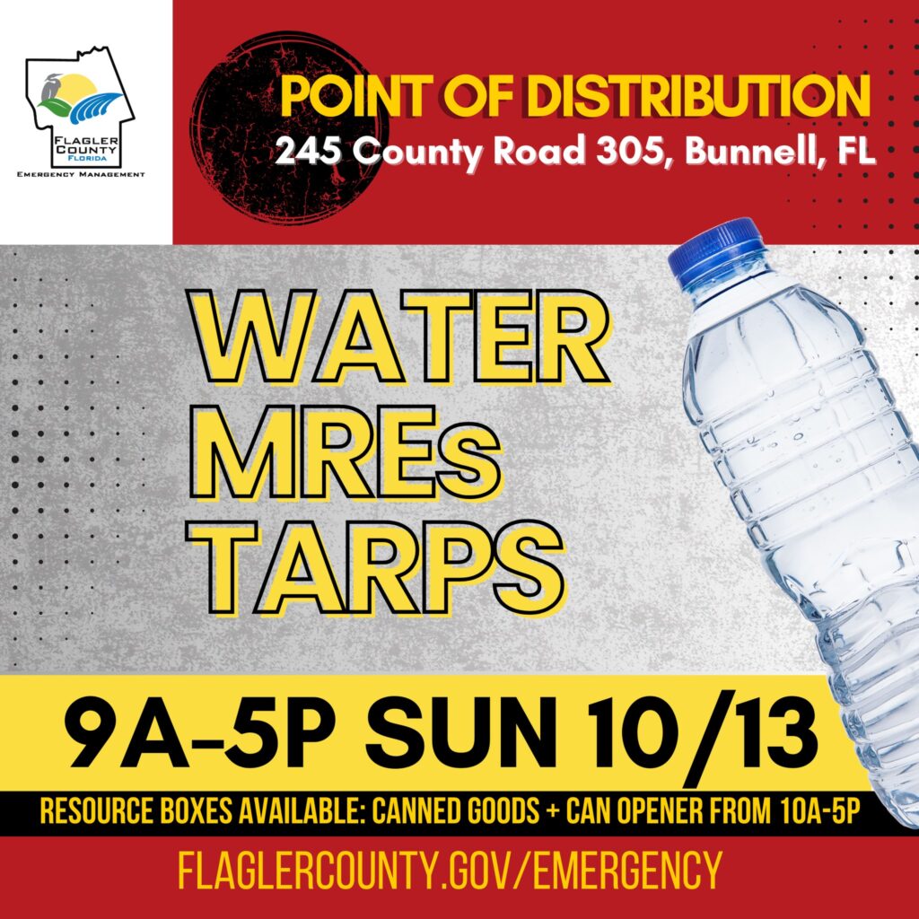 Flagler County: Food Support, Water, Tarps Available Sunday 10/13 ...