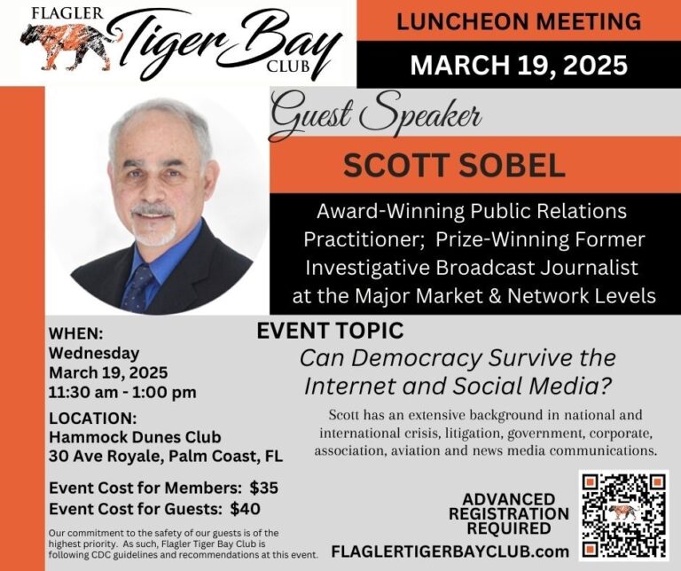 Flagler Tiger Bay Club to Host PR Pro Scott Sobel in March - Flagler ...