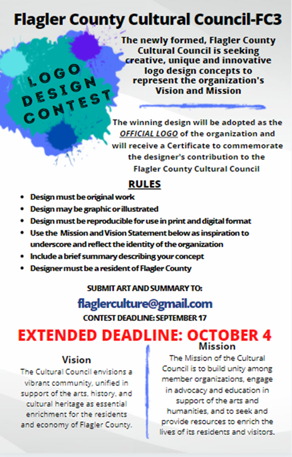 EXTENDED! Flagler County Cultural Council Launches Logo Contest with ...