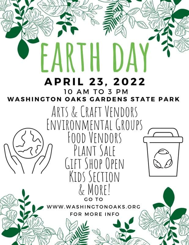 Washington Oaks Gardens State Park Earth Day Celebration Saturday ...