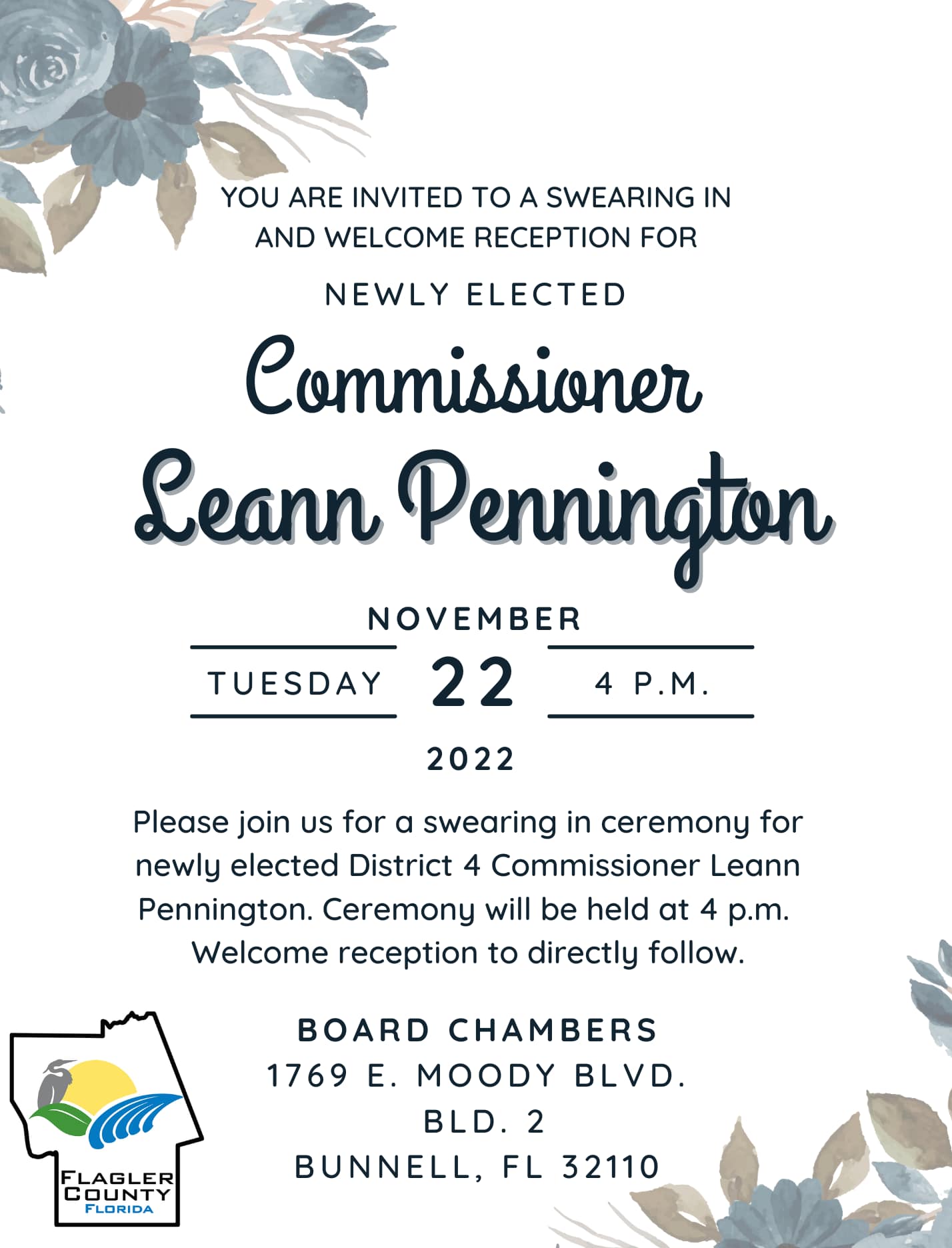 You're Invited - Swearing In & Reception for Flagler County ...